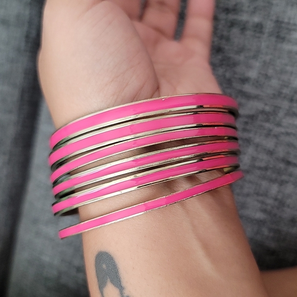 Accessories | 6 Pc Pink Bangle Set | Poshmark